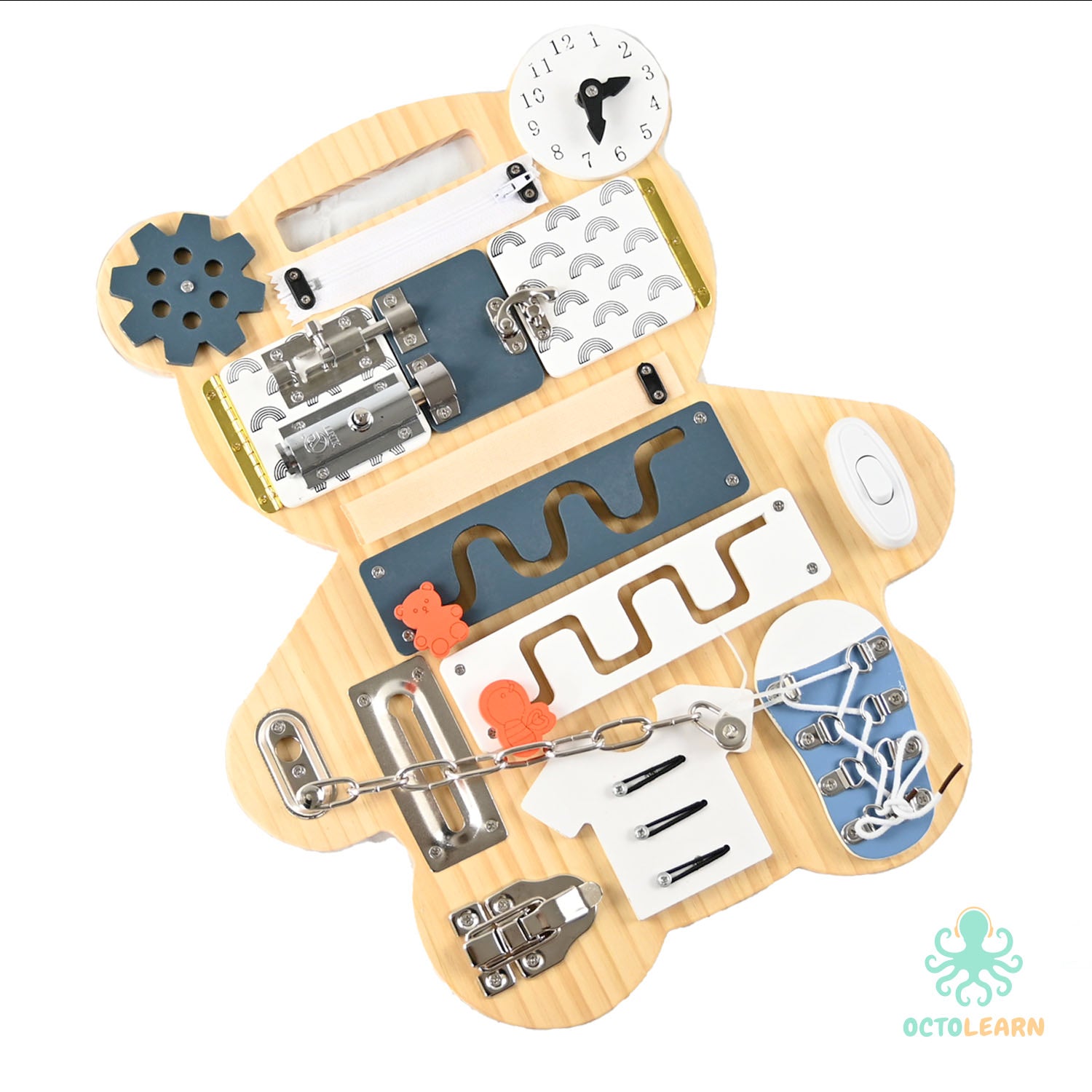 Wooden Busy Board - Bear – Octo Learn